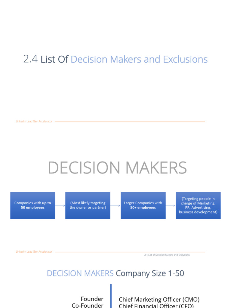 Decision Makers for LinkedIn Leads | PDF | Linked In | Marketing