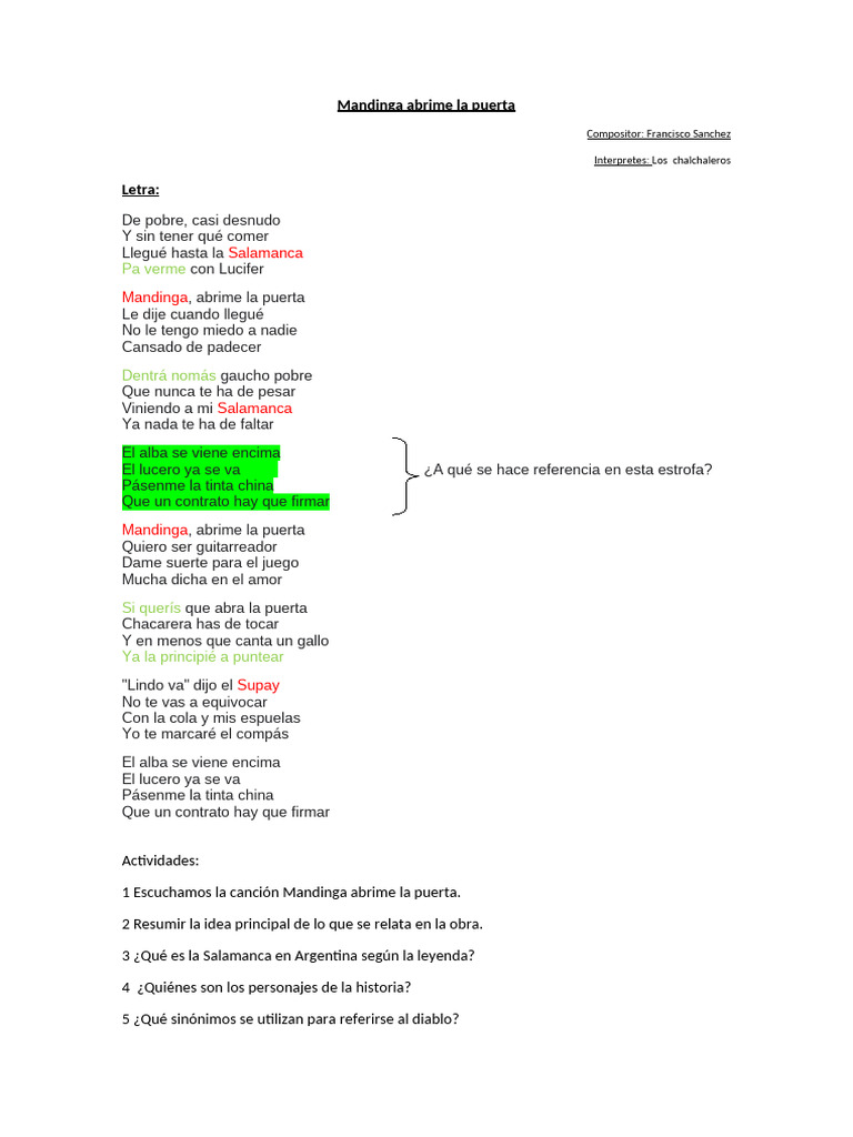 Mandinga Abrime La Puerta | PDF
