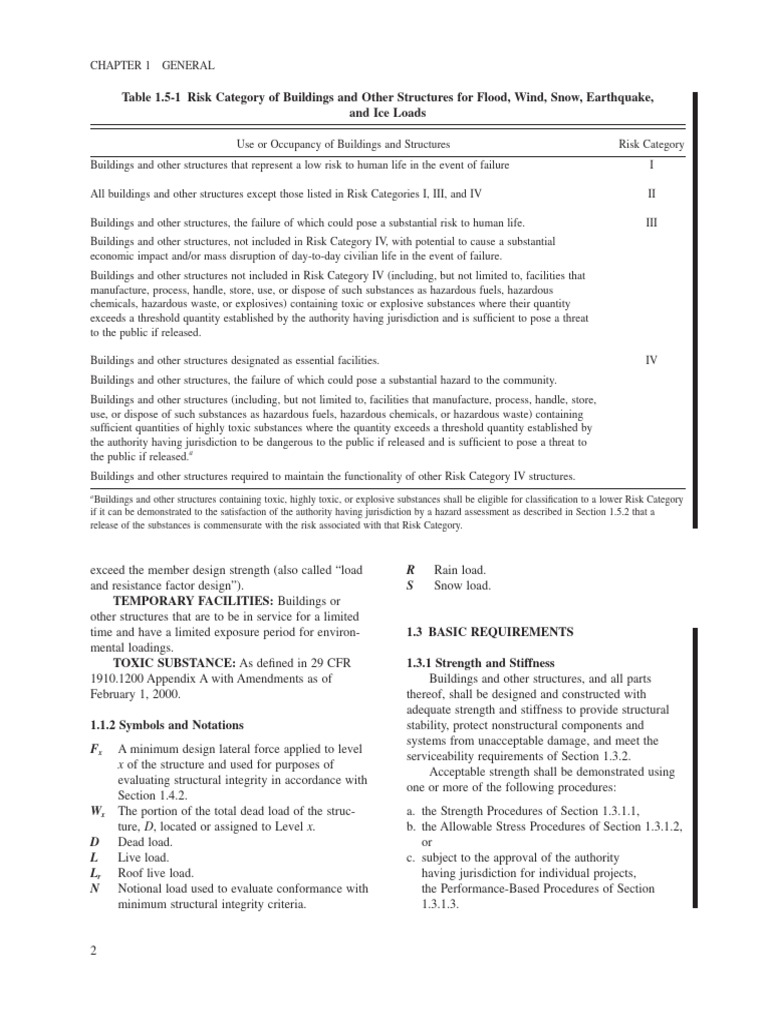 ASCE 7 Risk Category Definitions | PDF | Safety | Occupational Safety ...