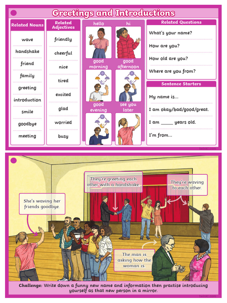 English Greeting Vocabulary Guide | PDF