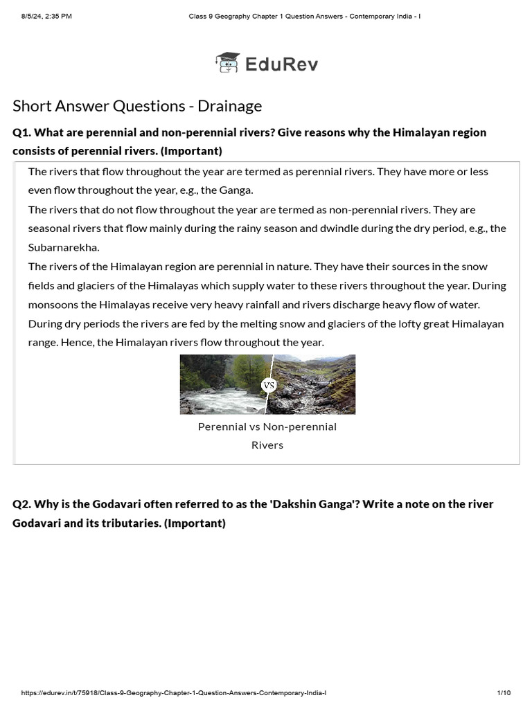 Class 9 Geography Chapter 1 Question Answers - Contemporary India - I ...