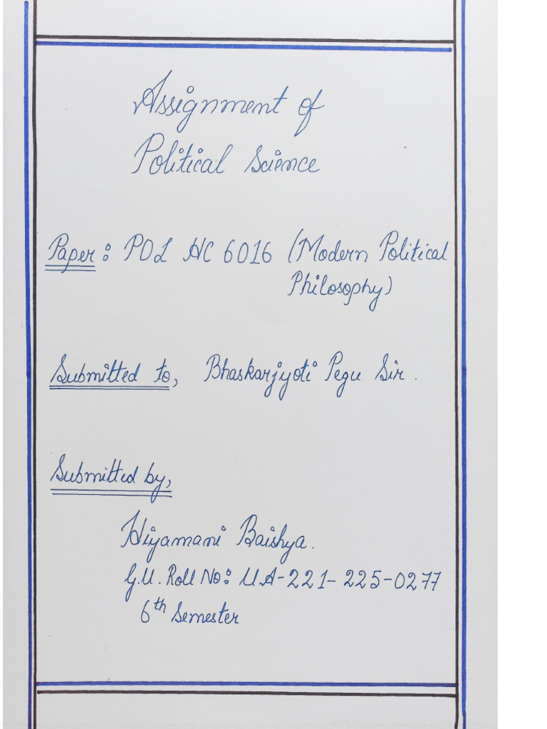 Political Science Assignment 2025 | PDF