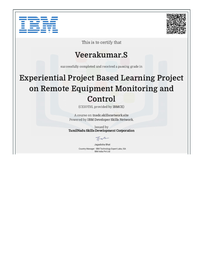 IBMCE CEIOT35 Certificate - TNSD Corporation | PDF