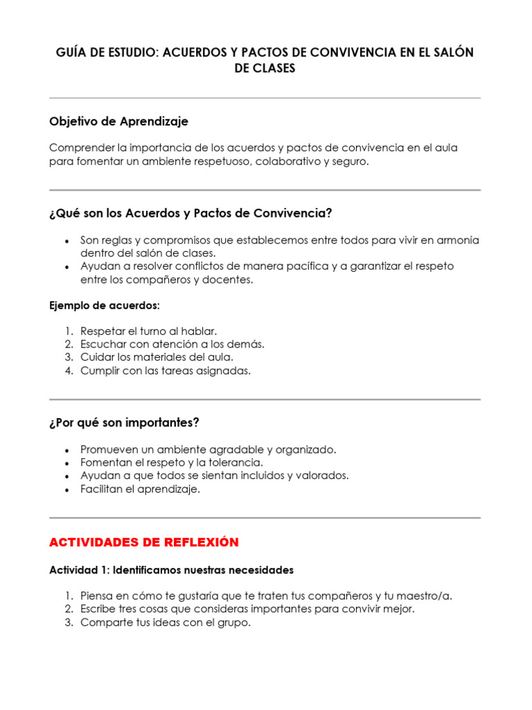Acuerdos de Convivencia en el Aula | PDF | Escuelas | Enseñando