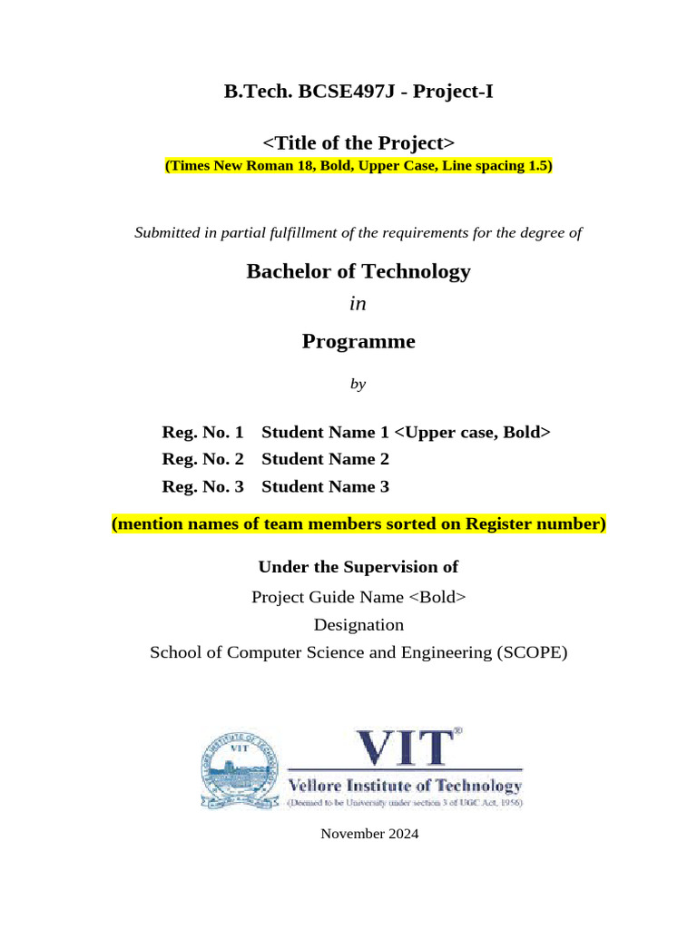 B.Tech Project Report in Computer Science | PDF | Specification ...