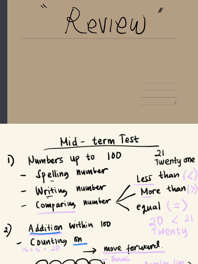 Mid-term Test Review: Math Concepts | PDF