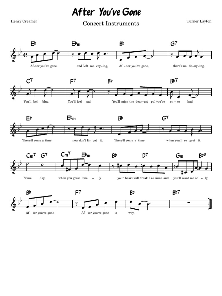 After You've Gone Chords and Tabs | PDF