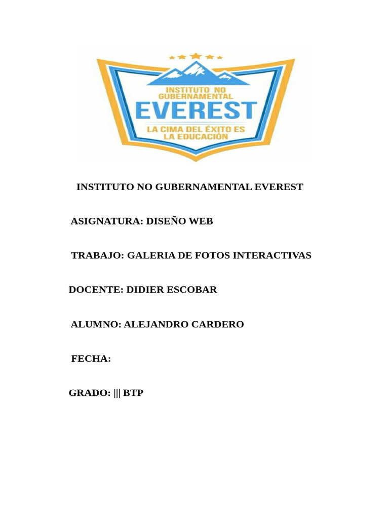 Proyecto de Galería de Fotos Interactiva | PDF | HTML | Script Java