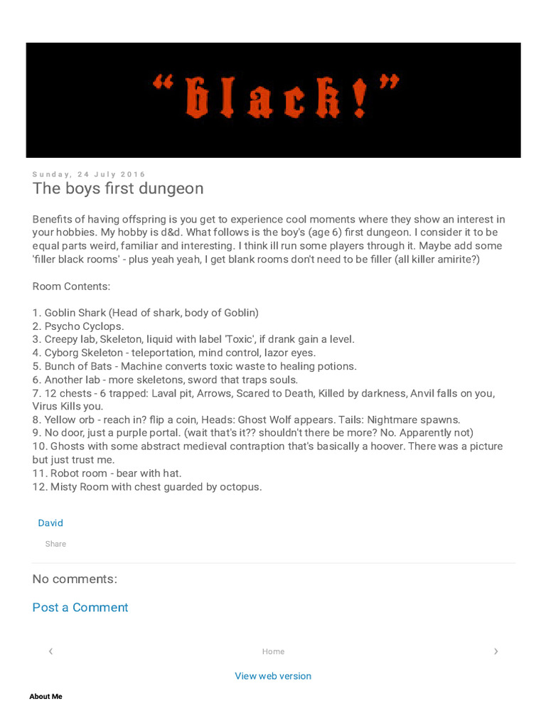 Black! - The Boys First Dungeon | PDF