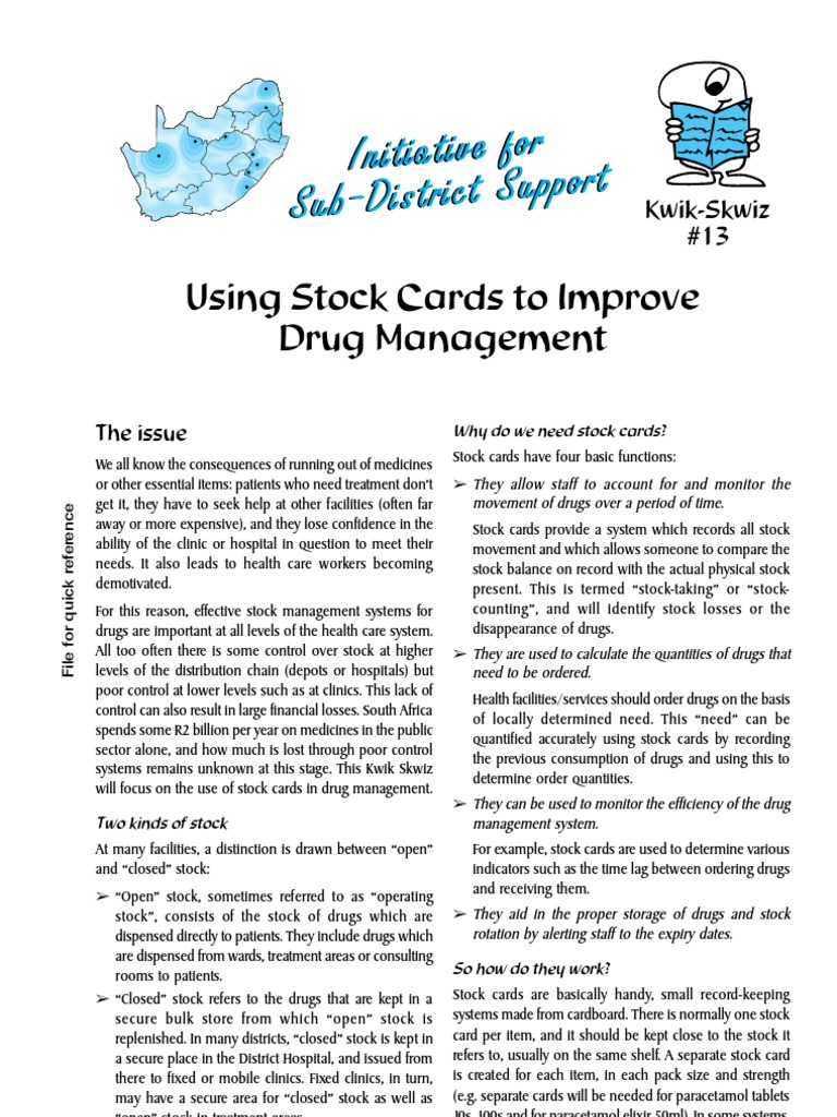 Using Stock Cards for Drug Management | PDF | Pharmaceutical Drug ...