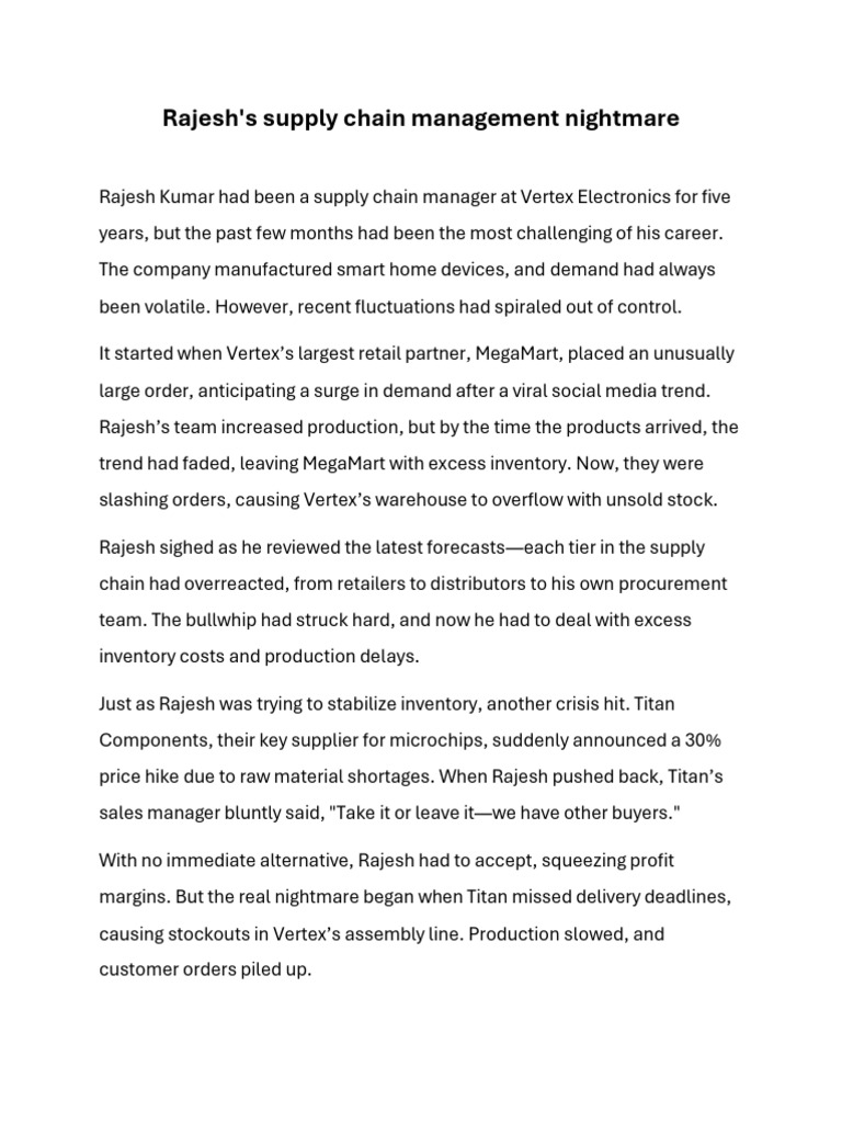 Supply Chain Crisis Management Strategies | PDF | Supply Chain | Supply ...