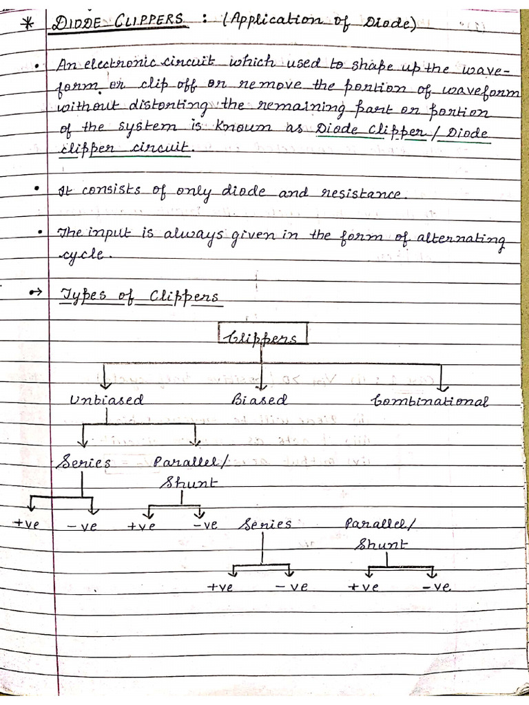 Diode Application Handwritten Notes Unit 1 Pdf