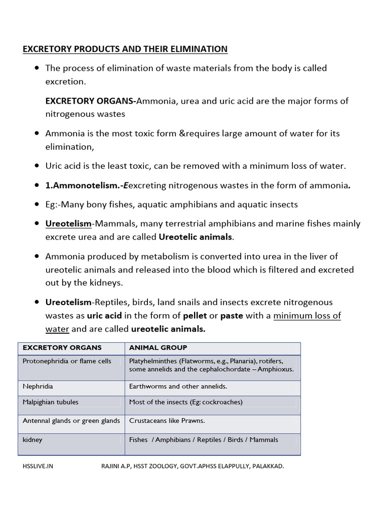 Excretory Products and Their Elimination | PDF | Kidney