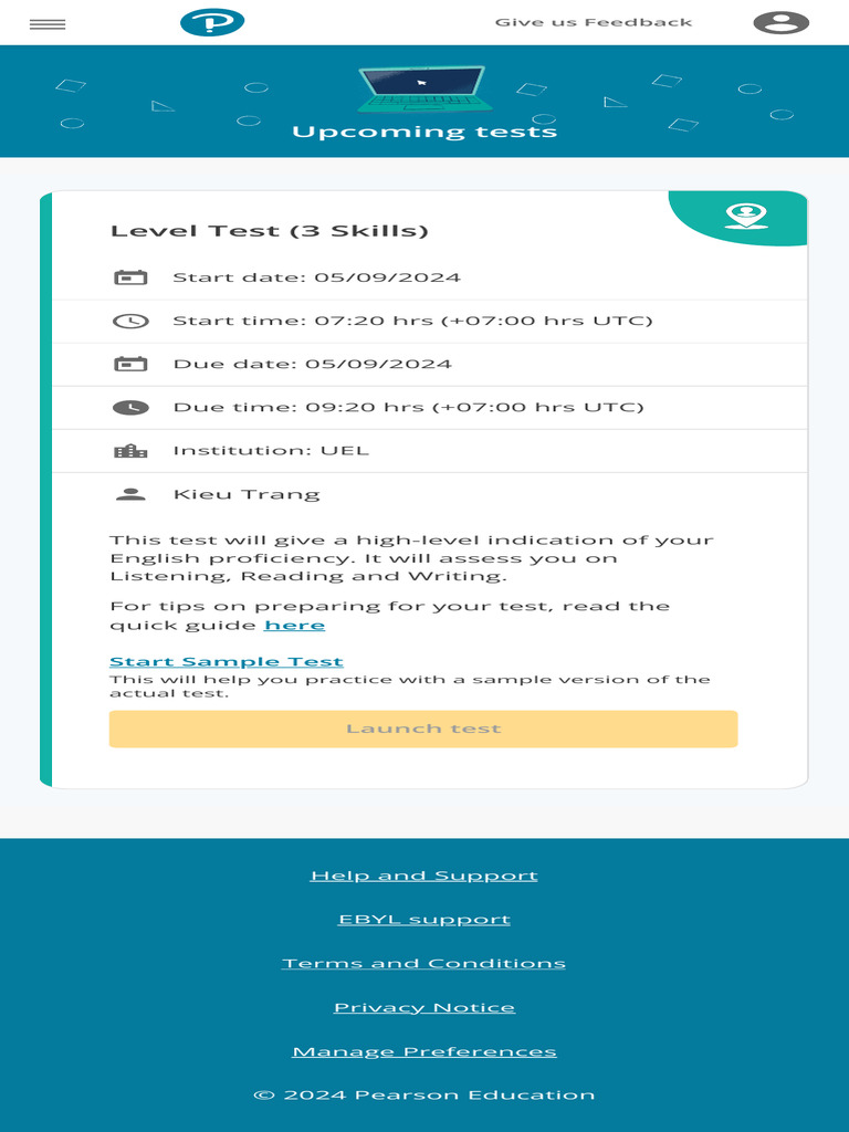 Pearson English Test Hub | PDF