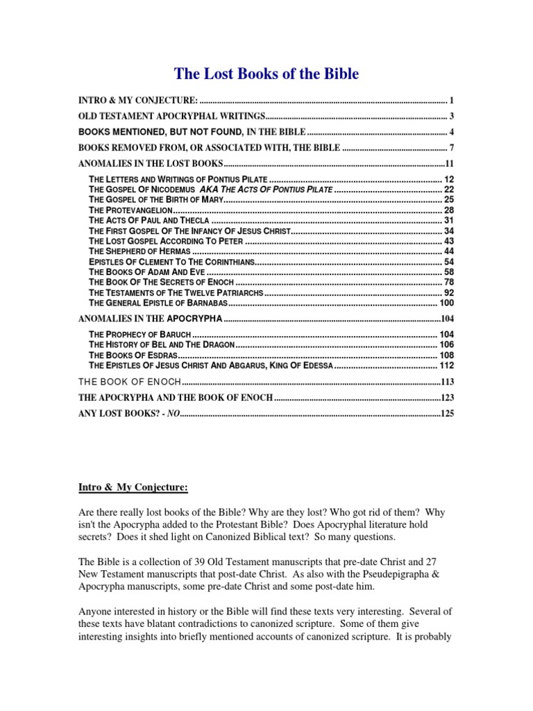 Lost Books of Bible | Apocrypha | Bible | Free 30-day Trial | Scribd