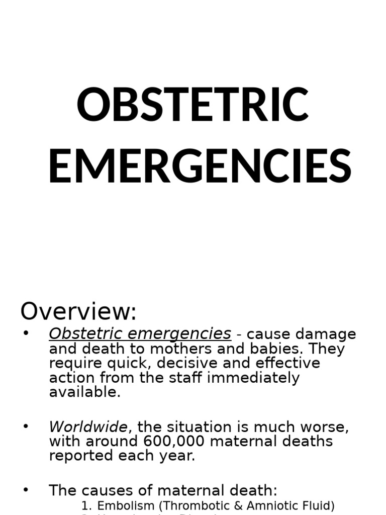 Obstetric Emergencies | PDF | Childbirth | Uterus