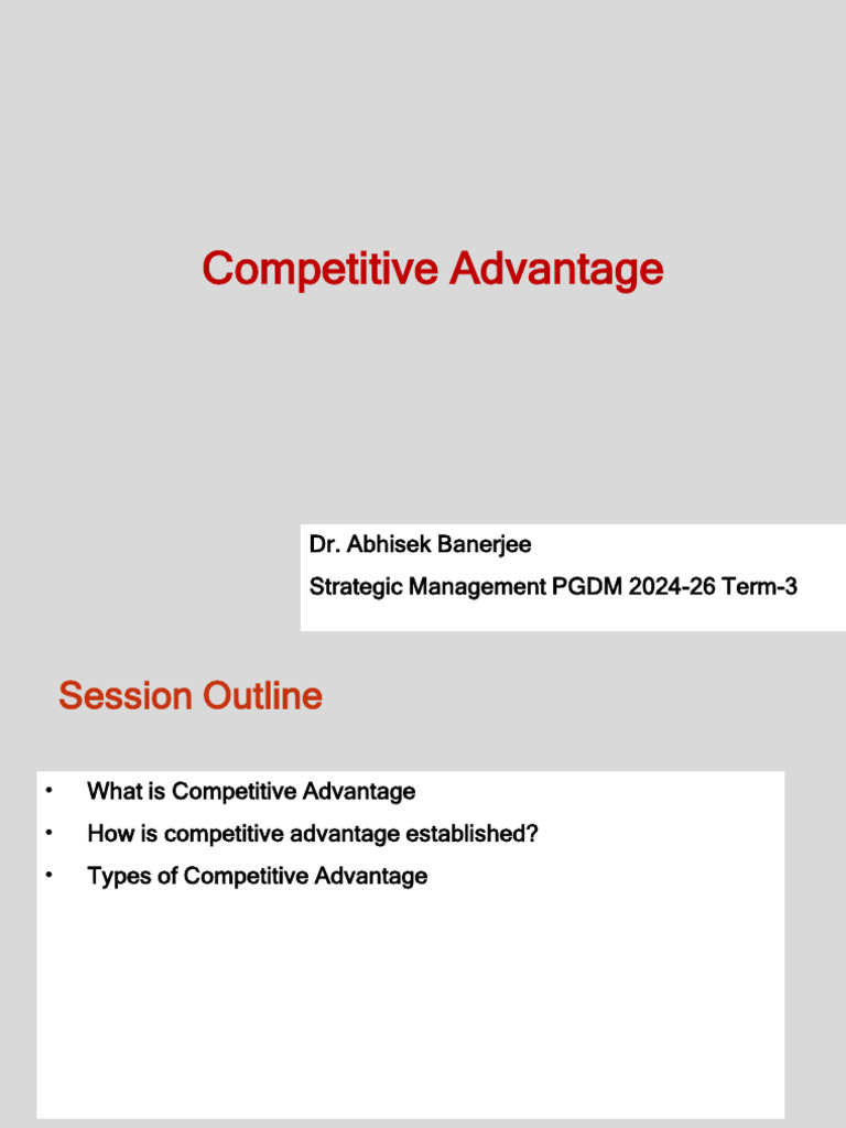 Competitive Advantage | PDF