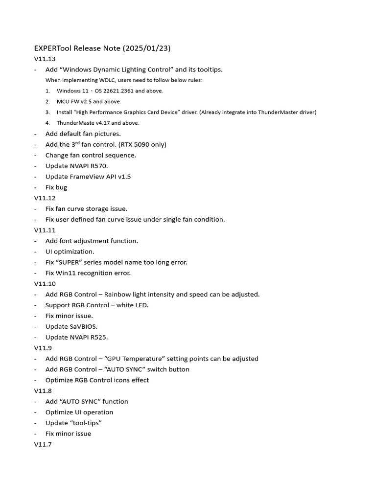Expertool2 Release Note20250221 | PDF | Bios | Graphics Processing Unit