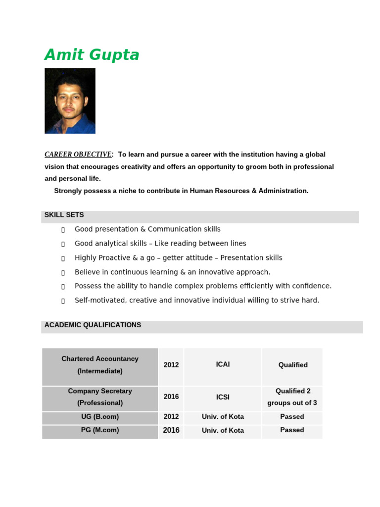 Amit Gupta CV Img (1) 3 | PDF