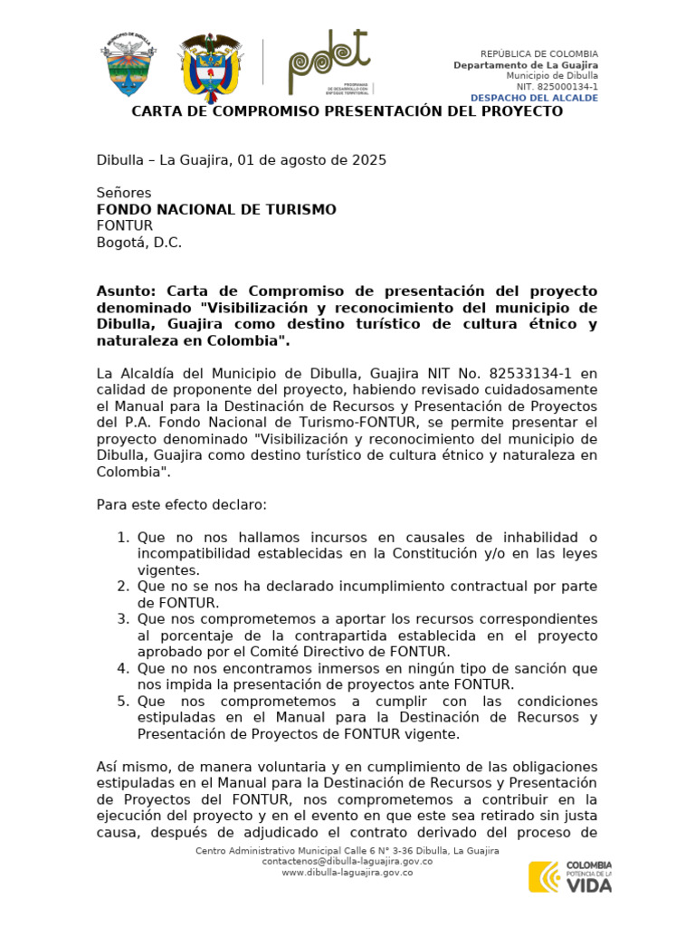 Proyecto Turístico Dibulla, La Guajira | PDF | Colombia | Gobierno