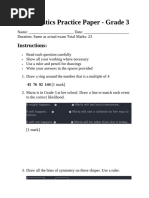 Grade 3 Cambridge Math Past Paper | PDF