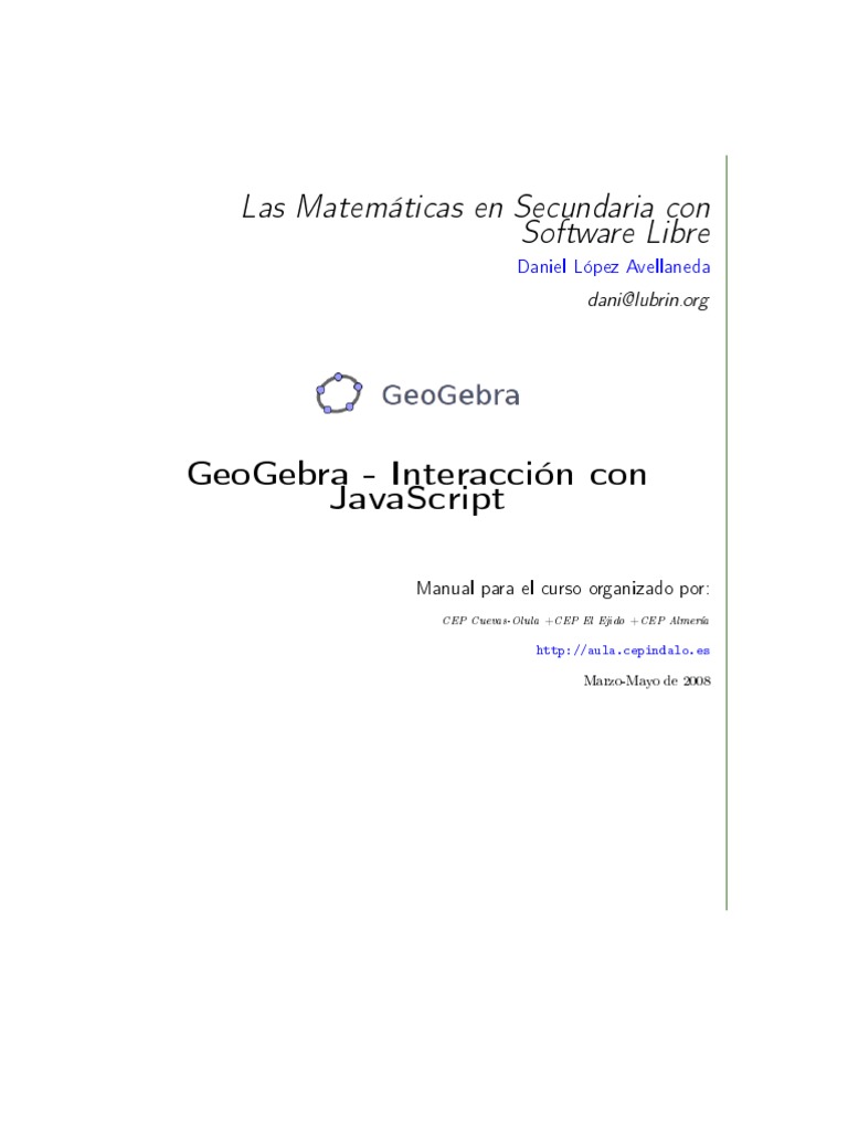 Geogebra Javascript | PDF | Script Java | Red mundial