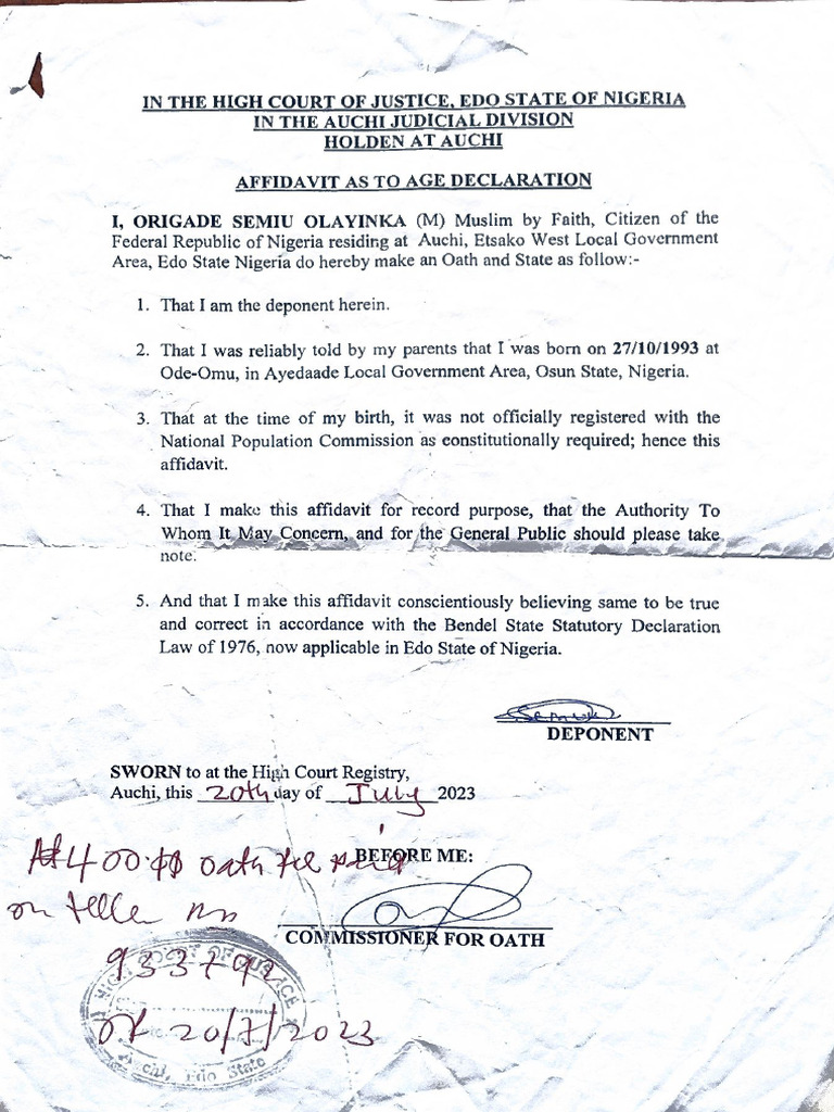 Age Declaration | PDF