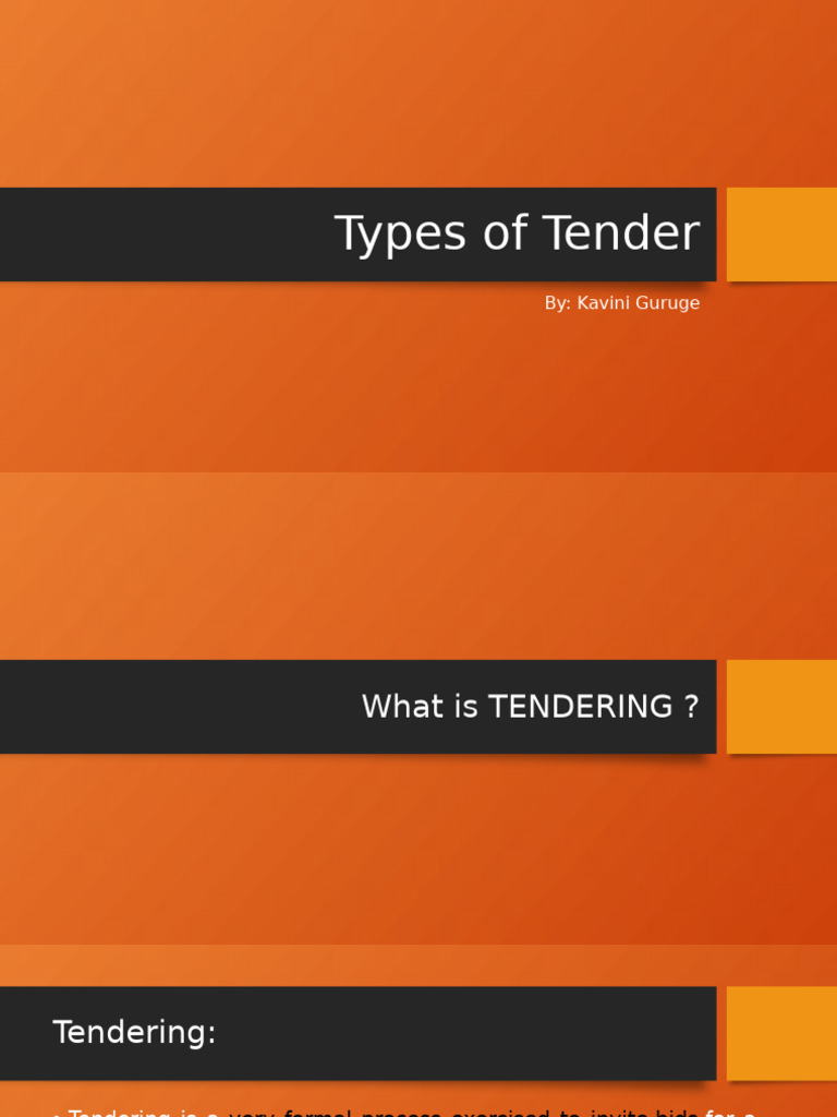 Tender and Procurement - L3 | PDF | Business | Economies