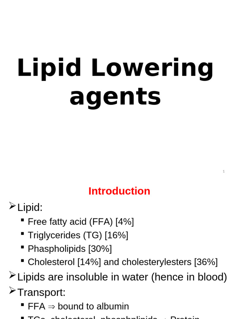 Lipid Lowering Agents | PDF | Lipoprotein | Cholesterol