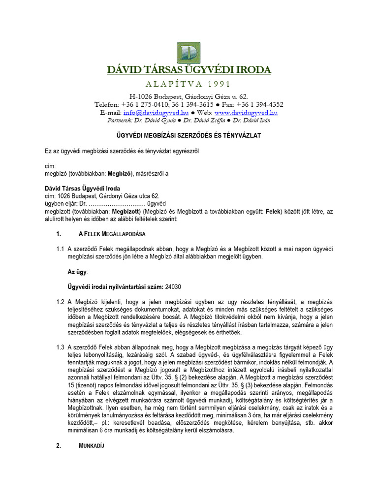 Megbizasi Szerzodes | PDF