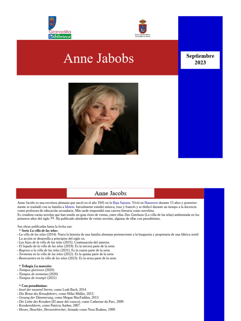 Obras de Anne Jacobs: La villa de las telas | PDF