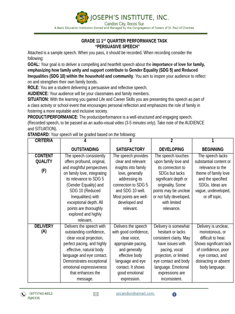1st Quarter Performance Task Psalmlife and Career 3 | PDF | Social ...