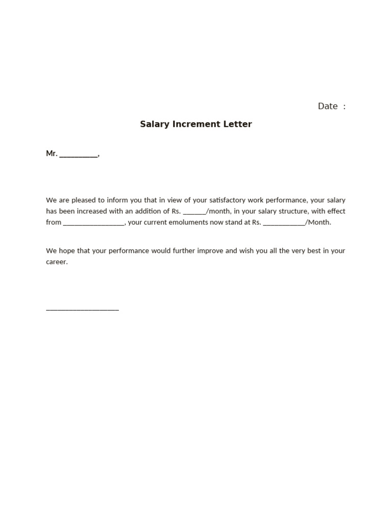 Salary Increment Letter | PDF