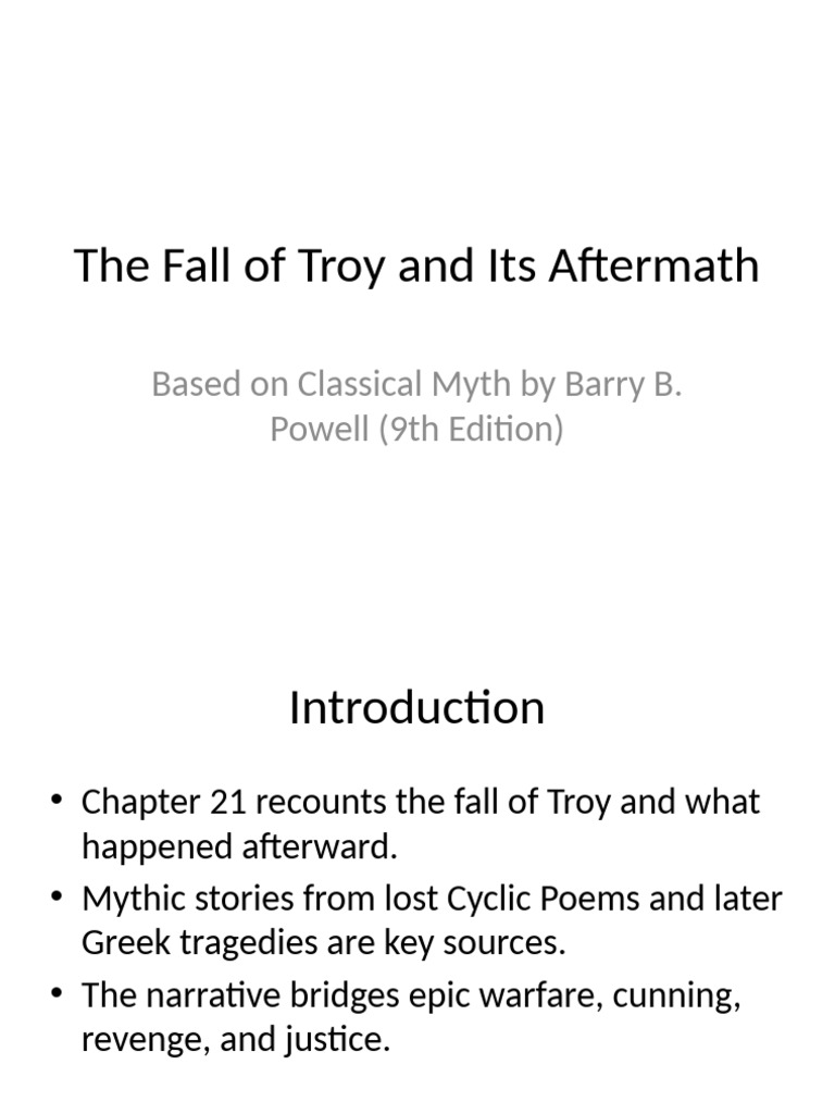 Fall of Troy: Myths and Aftermath | PDF