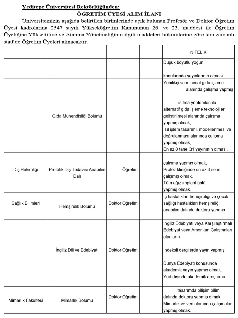 Yeditepe Gorevli | PDF