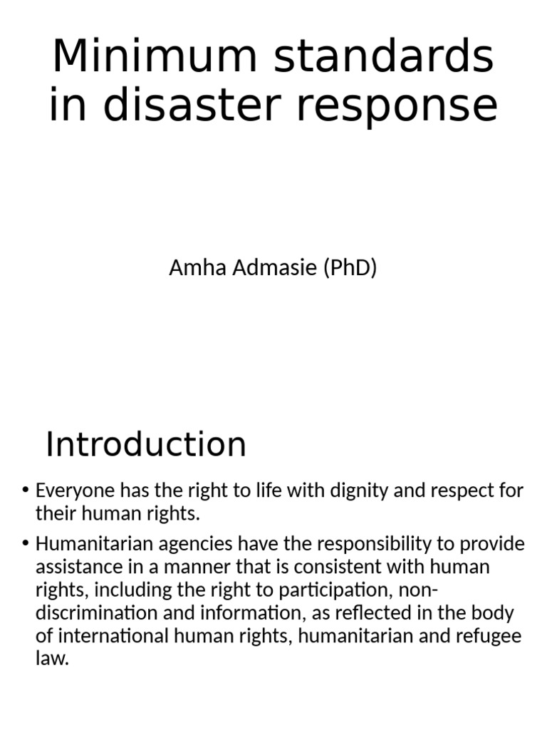 Minimum Standards in Disaster Response | PDF | Sanitation ...