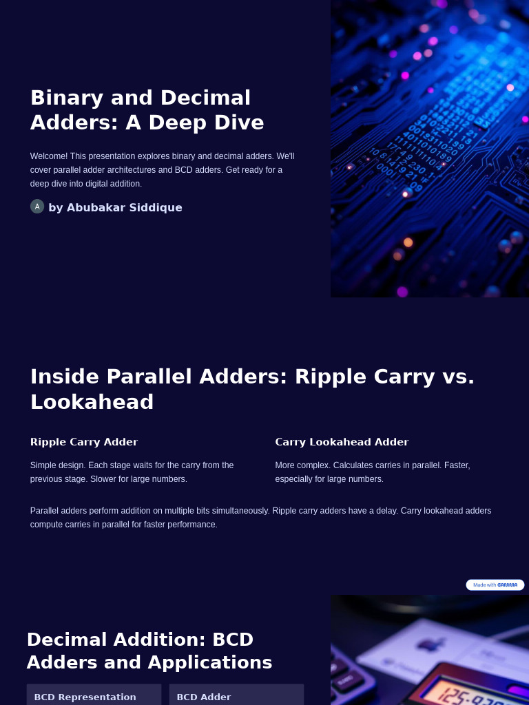Binary and Decimal Adders A Deep Dive | PDF