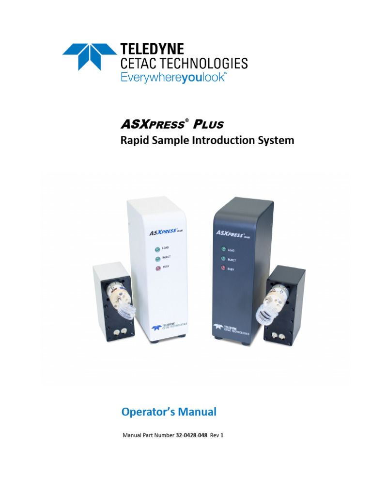 ASXPRESS PLUS System Operator Manual | PDF | Pump | Power Supply