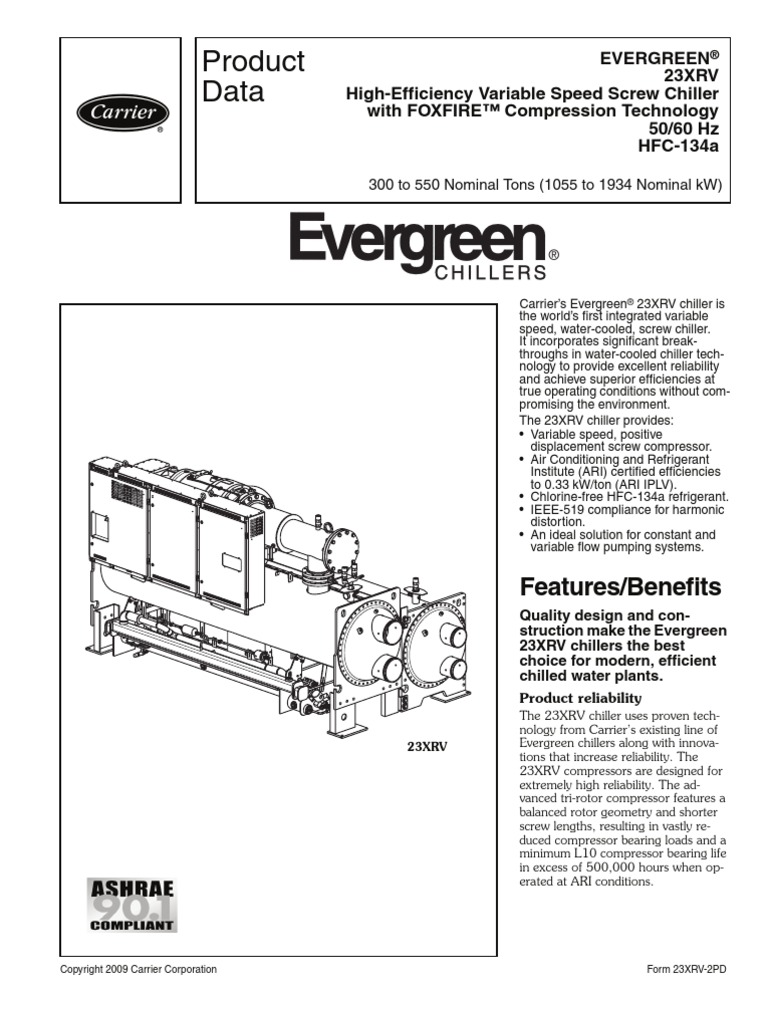 Carrier 23XRV | PDF | Heat Exchanger | Electric Motor
