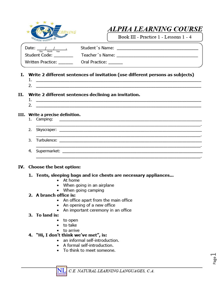 B3 - Test 1 - Less 1 To 4 - NL | PDF | Grocery Store