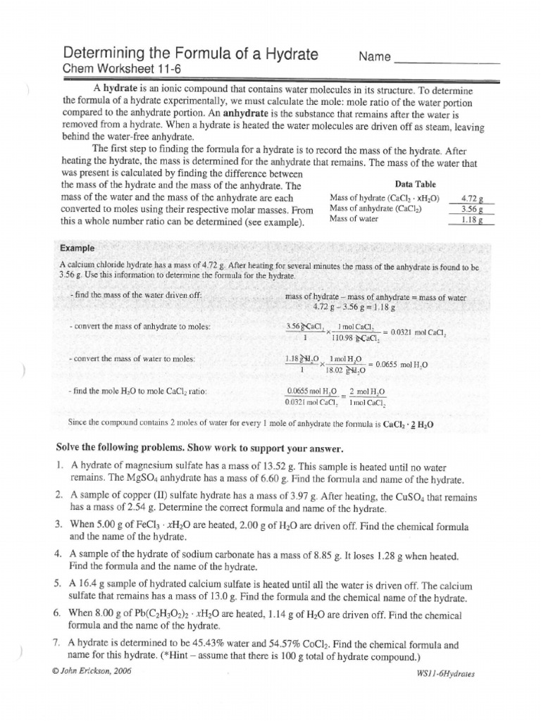 AP Chem Hydrates Practice | PDF