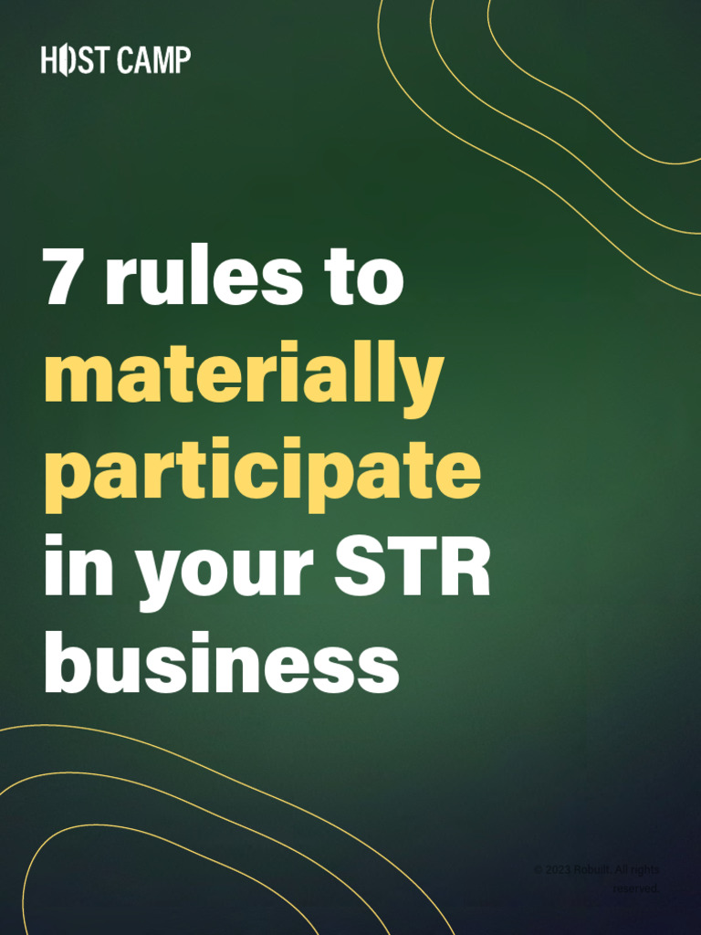 7 Rules To Materially Participate in Your STR Business | PDF | Business ...