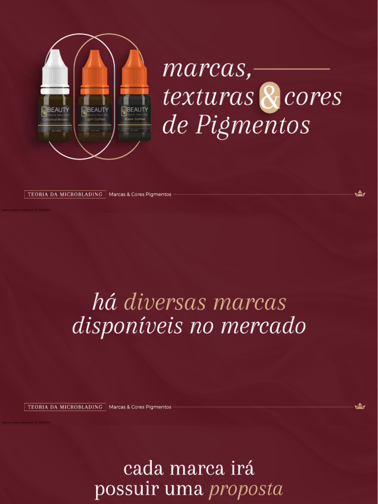 Marcas, Cores e Texturas de Pigmentos | PDF | Pigmento | Cor