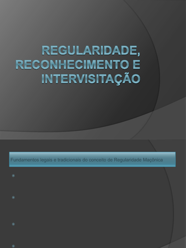 Regularidade e Reconhecimento Maçônico | PDF | Maçonaria | Loja Maçônica