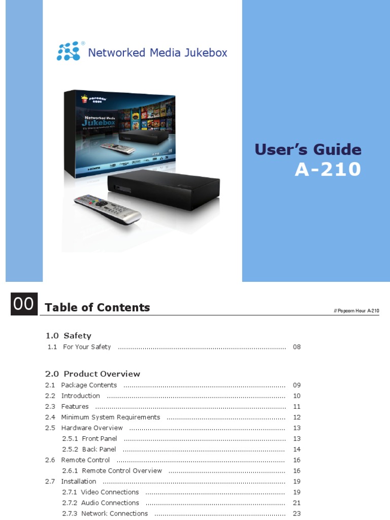 Popcorn Hour A210 UserGuide | PDF | Hdmi | Computer Network