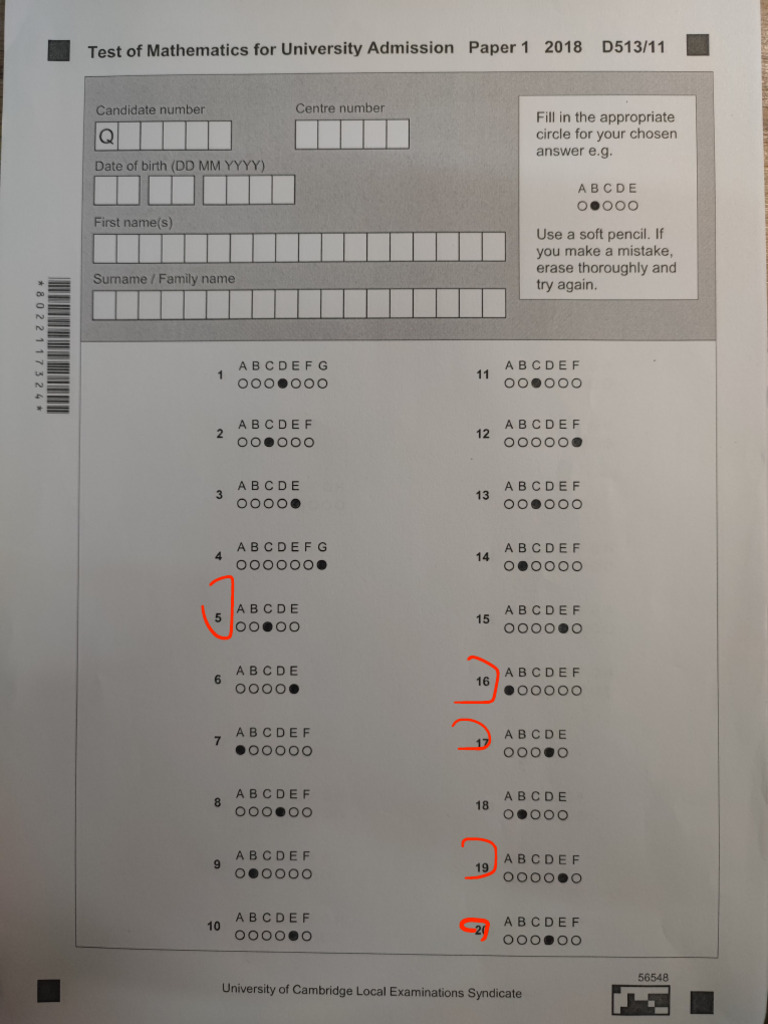 TMUA 2018 Paper 1 copy | PDF