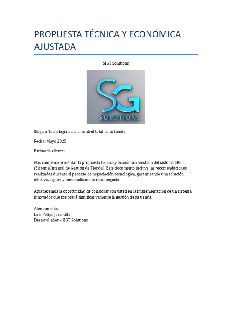 Propuesta Tecnica SIGT COMPLETA | PDF | Software | Escalabilidad