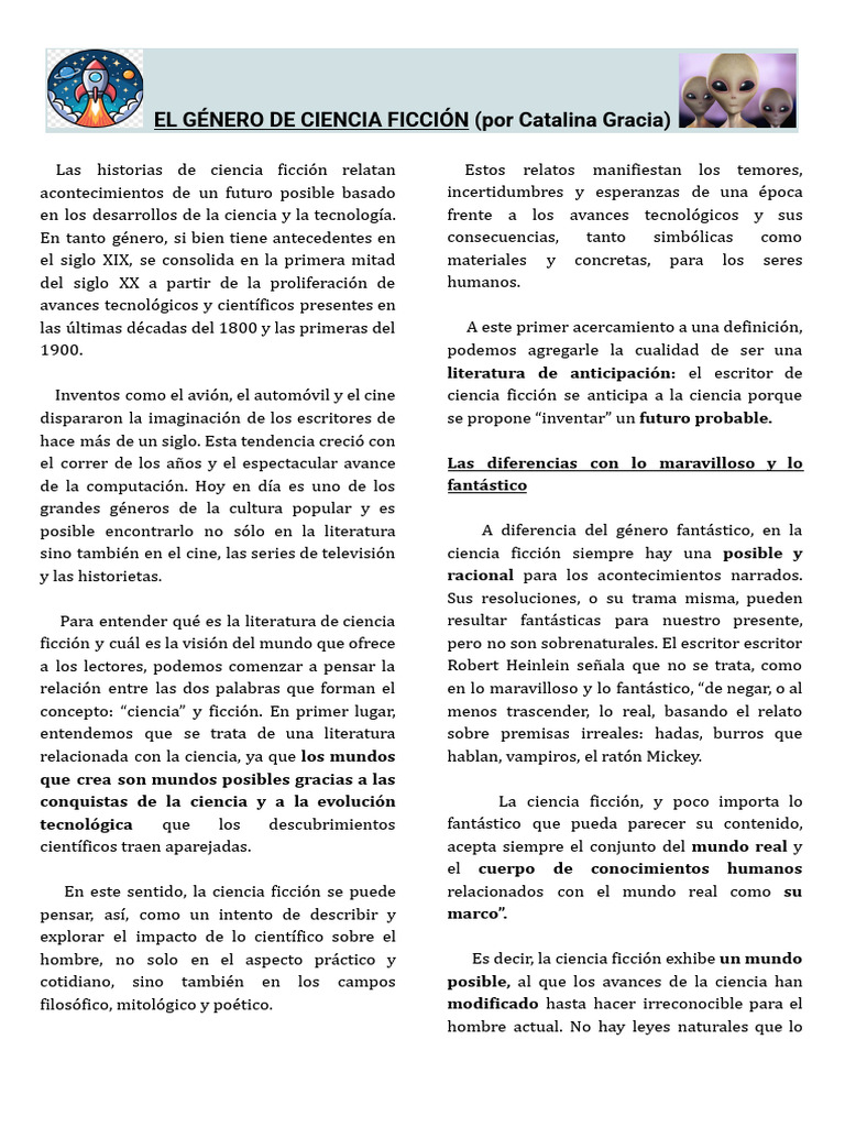 El G-Nero de Ciencia Ficci-N | PDF | Ciencia ficción | Fantasía