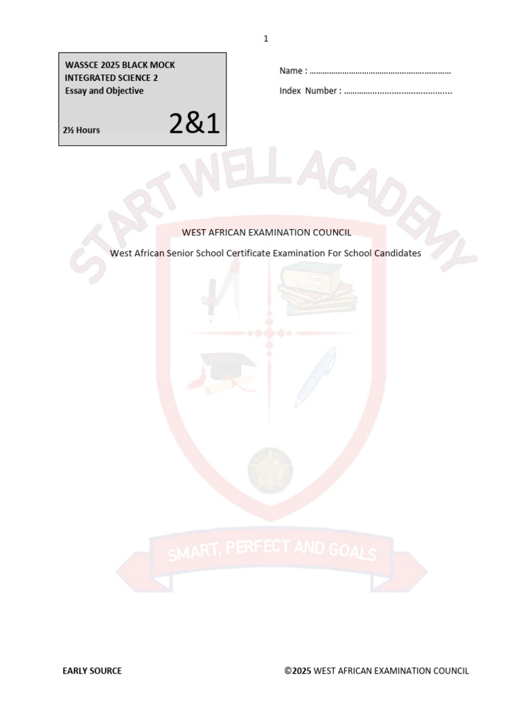 WASSCE 2025 Integrated Science Exam Guide | PDF | Chemistry