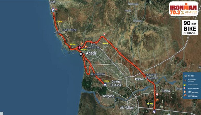 IM 70.3 Agadir Bike Map | PDF